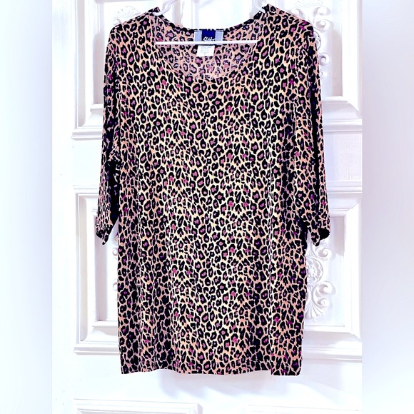 Slinky Brand | Tops | Stylish Leopard Print Business Casual Stretchy ...
